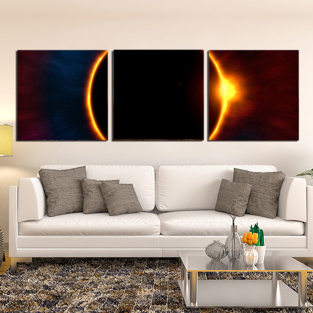Eclipse 3 Piece Canvas Wall Art Image Pictures Of Eclipses Wallpaper M ...