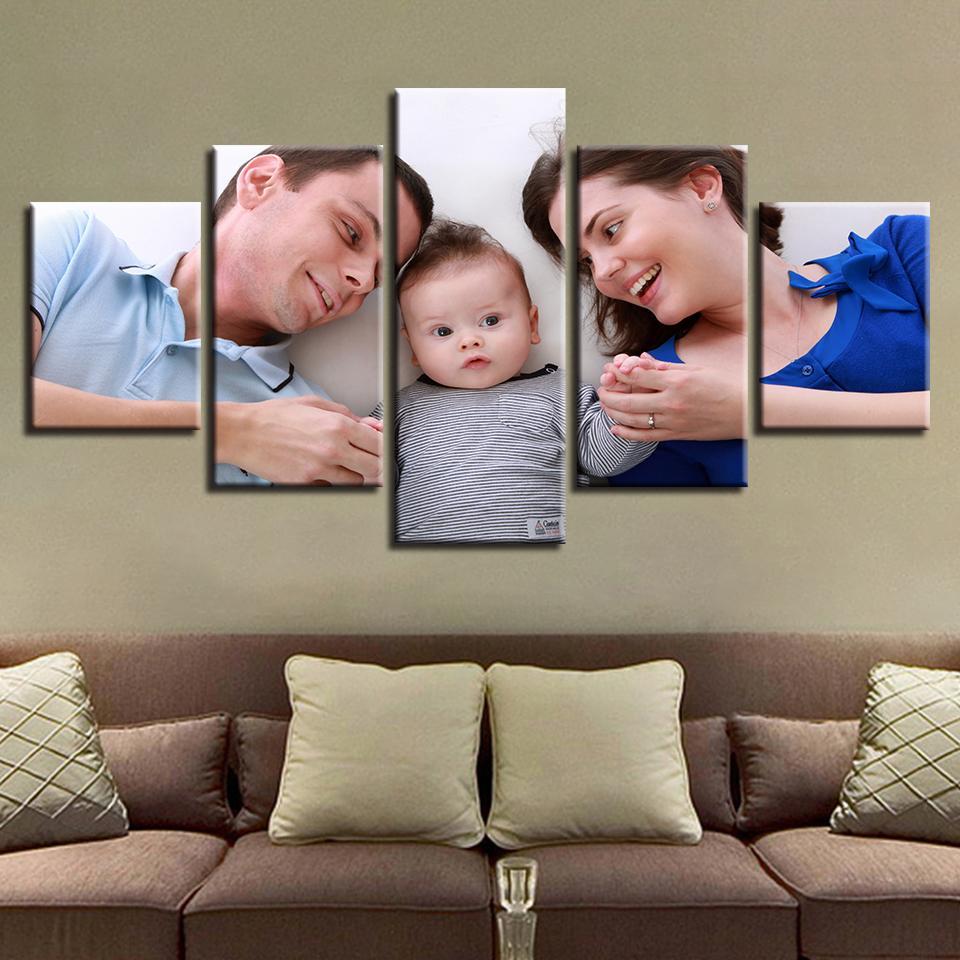 5 Piece Framed Custom Canvas Personalized Prints – Buy Canvas Wall Art ...