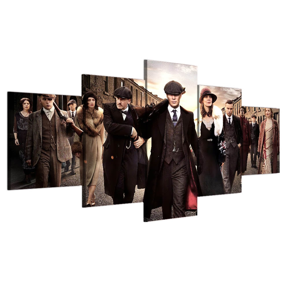 Peaky Blinders TV Show Framed 5 Piece Canvas Wall Art Image Picture Wa ...